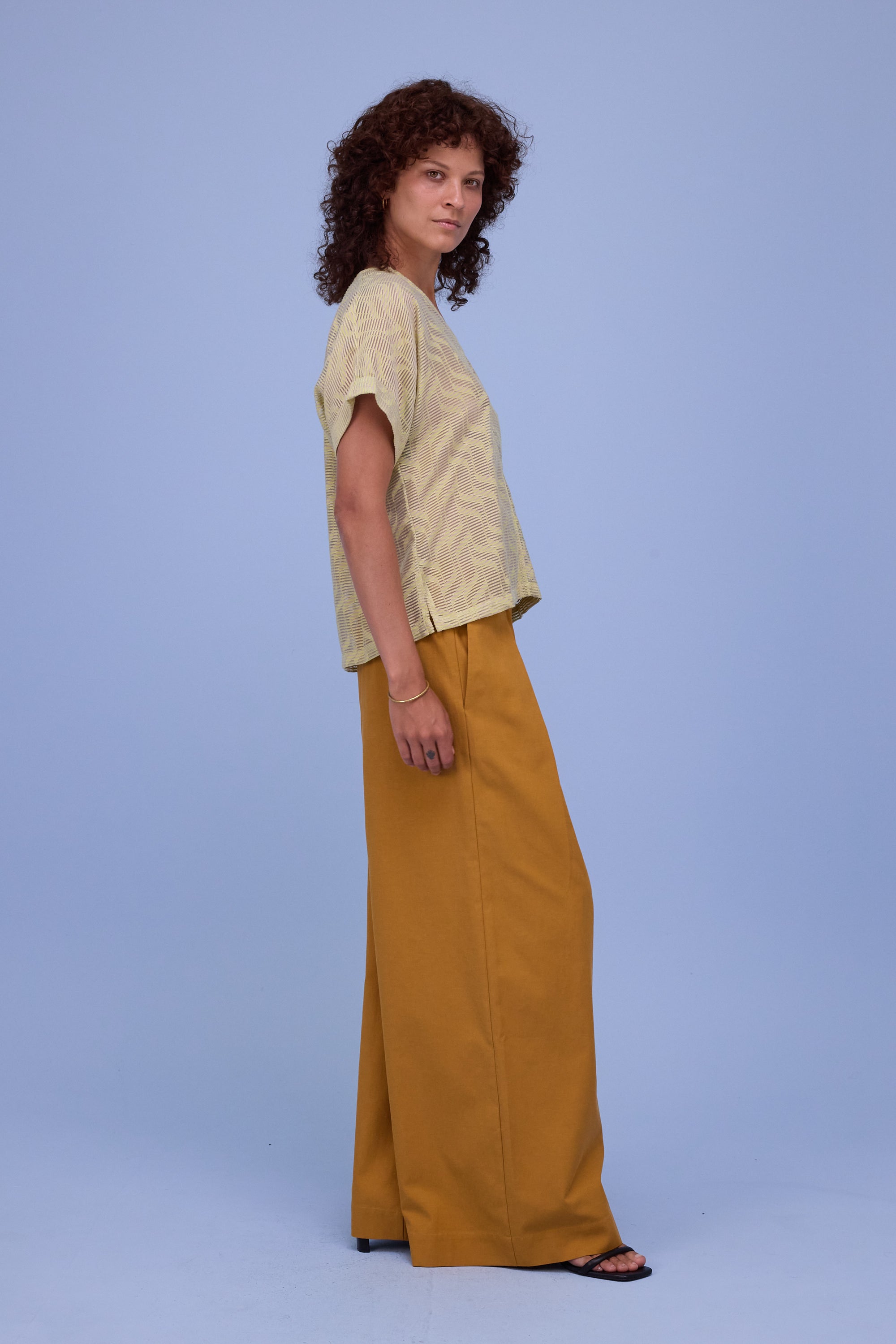 Faro blouse in transparent lime stripes – Nathalie Vleeschouwer ...